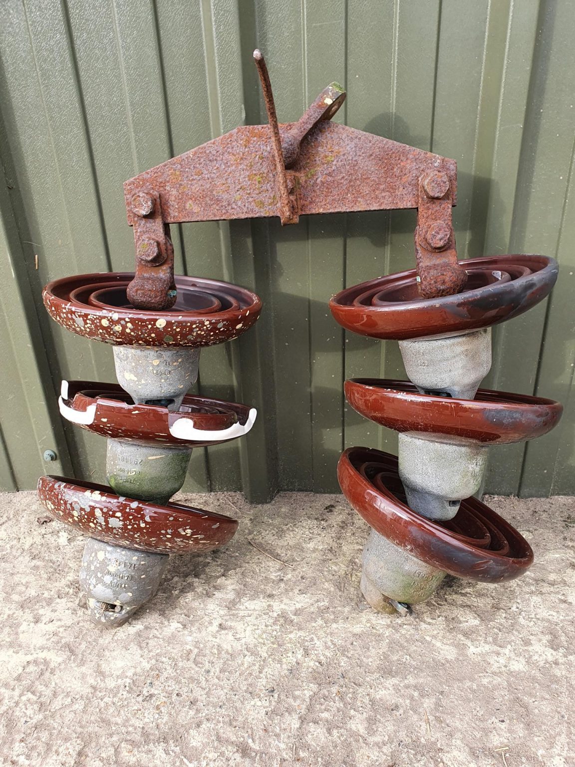 Electrical High Voltage Porcelain Hanging Pylon Insulators 6 Insulators ...