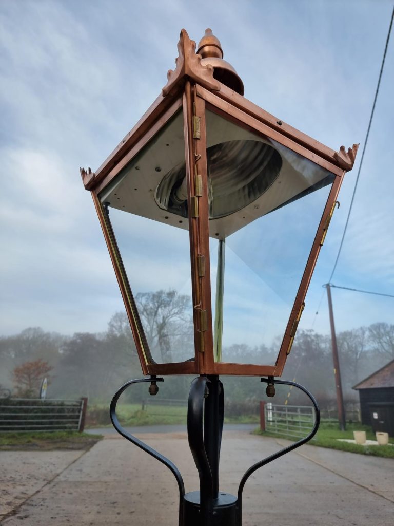 Refurbished DW Windsor Copper Light with Glass panels | Fenori | Street ...