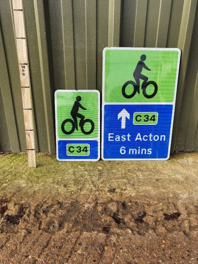 Signs – Small Green Cycle Signs (SMALL) – Street Furniture Salvagers ...