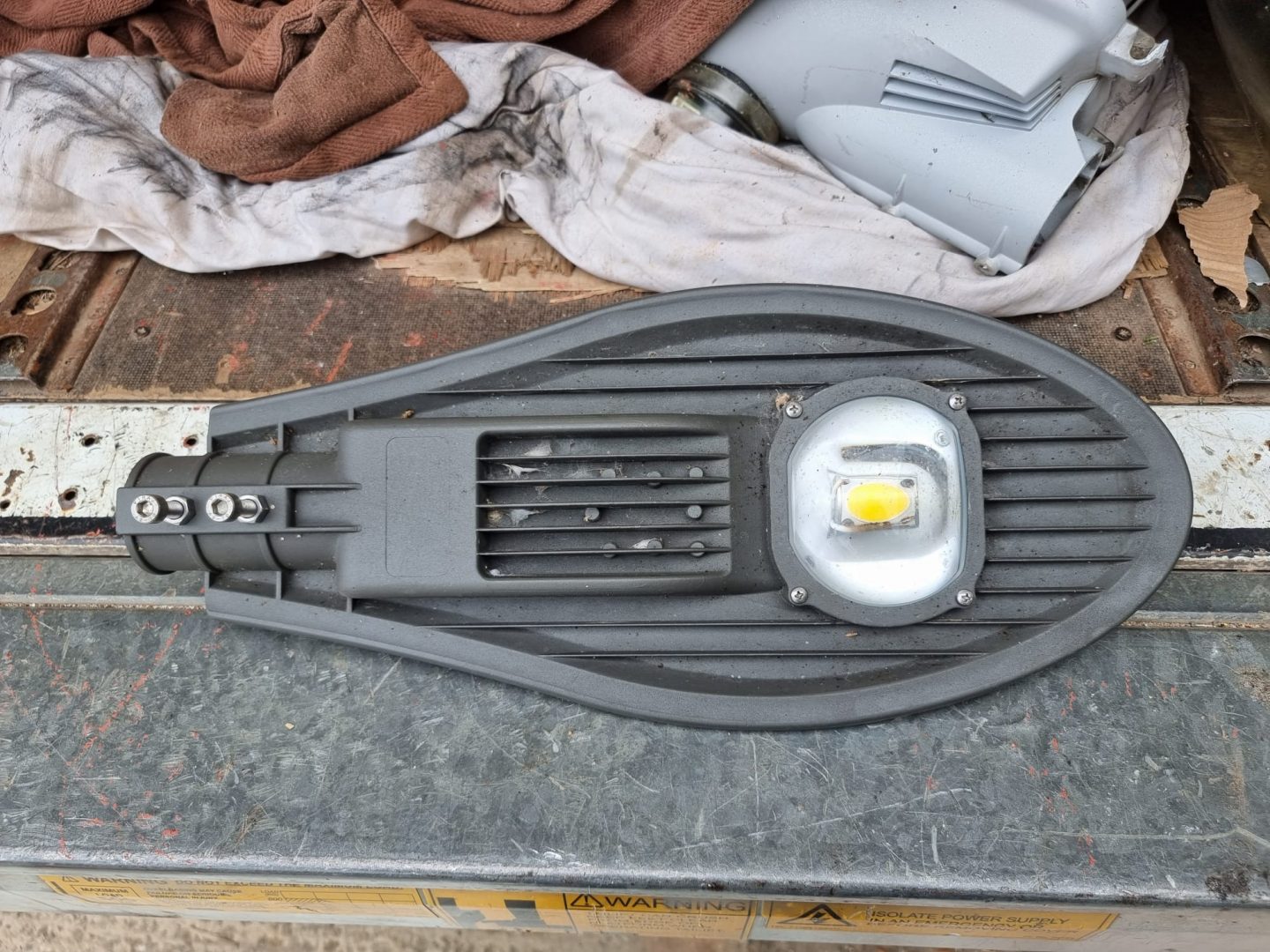 Aluminium black single cell LED light | Street Furniture Salvagers ...